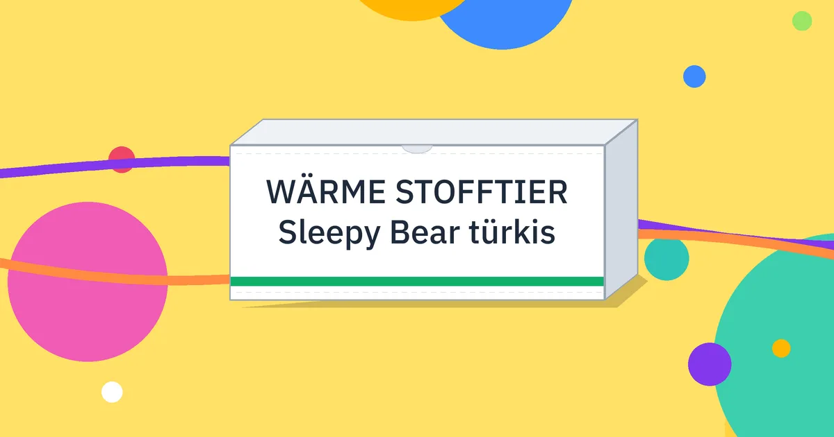 Symbolbild: Packung mit der Aufschrift WÄRME STOFFTIER Sleepy Bear türkis (PZN 09707646) – Verfügbarkeit und Bezug in Apotheken in Frankfurt am Main