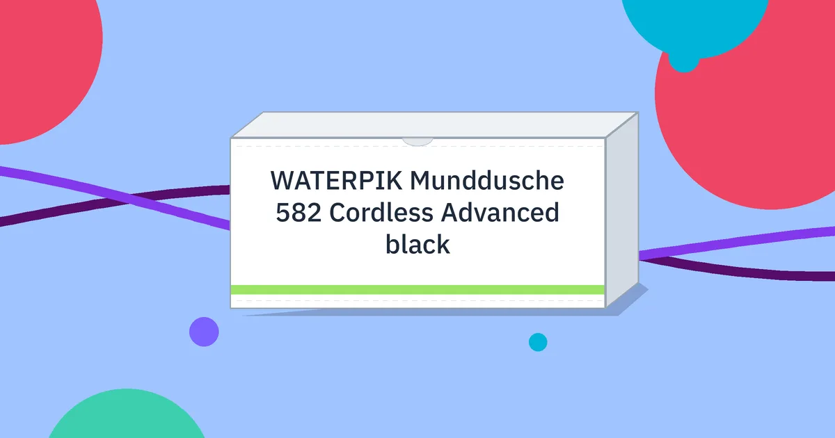 Symbolbild: Packung mit der Aufschrift WATERPIK Munddusche 582 Cordless Advanced black (PZN 18400355) – Verfügbarkeit und Bezug in Apotheken in Frankfurt am Main