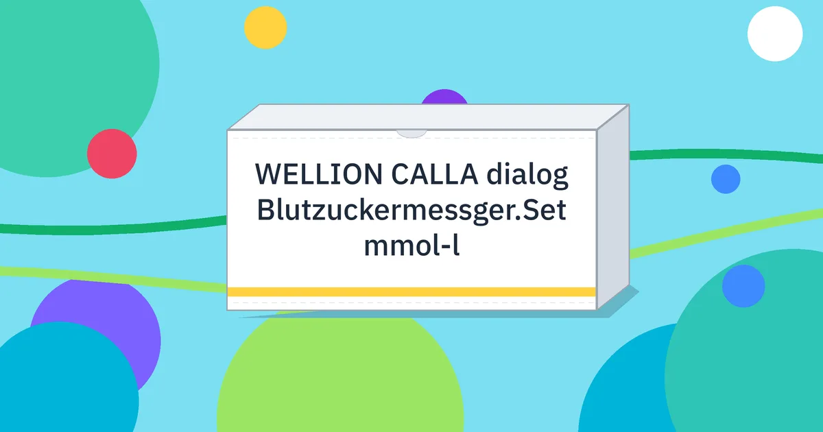 Symbolbild: Packung mit der Aufschrift WELLION CALLA dialog Blutzuckermessger.Set mmol-l (PZN 01228923) – Verfügbarkeit und Bezug in Apotheken in Frankfurt am Main