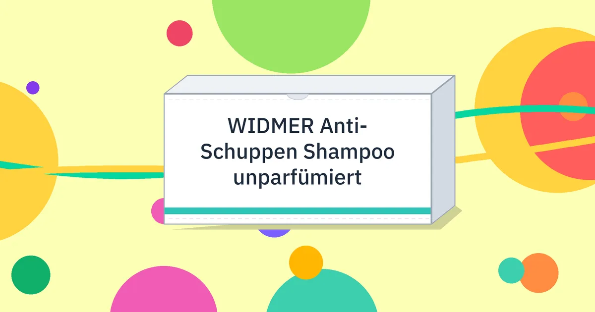 Symbolbild: Packung mit der Aufschrift WIDMER Anti-Schuppen Shampoo unparfümiert (PZN 09949243) – Verfügbarkeit und Bezug in Apotheken in Frankfurt am Main