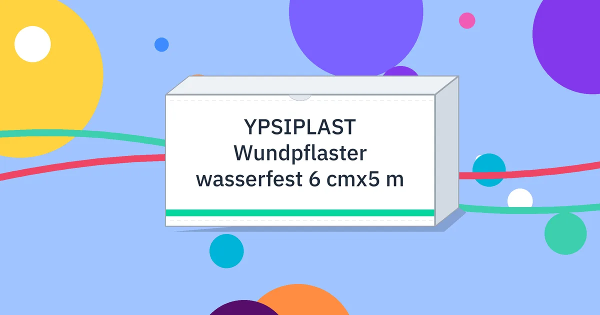 Symbolbild: Packung mit der Aufschrift YPSIPLAST Wundpflaster wasserfest 6 cmx5 m (PZN 20364974) – Verfügbarkeit und Bezug in Apotheken in Frankfurt am Main