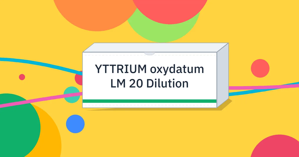 Symbolbild: Packung mit der Aufschrift YTTRIUM oxydatum LM 20 Dilution (PZN 13287983) – Verfügbarkeit und Bezug in Apotheken in Frankfurt am Main