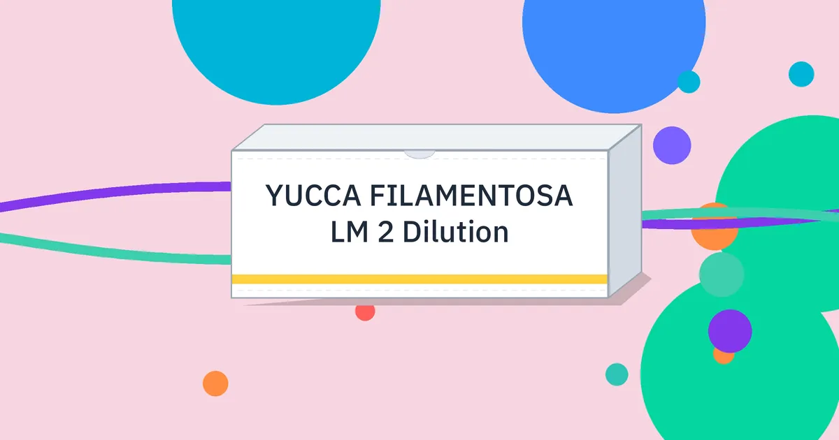 Symbolbild: Packung mit der Aufschrift YUCCA FILAMENTOSA LM 2 Dilution (PZN 13288505) – Verfügbarkeit und Bezug in Apotheken in Frankfurt am Main