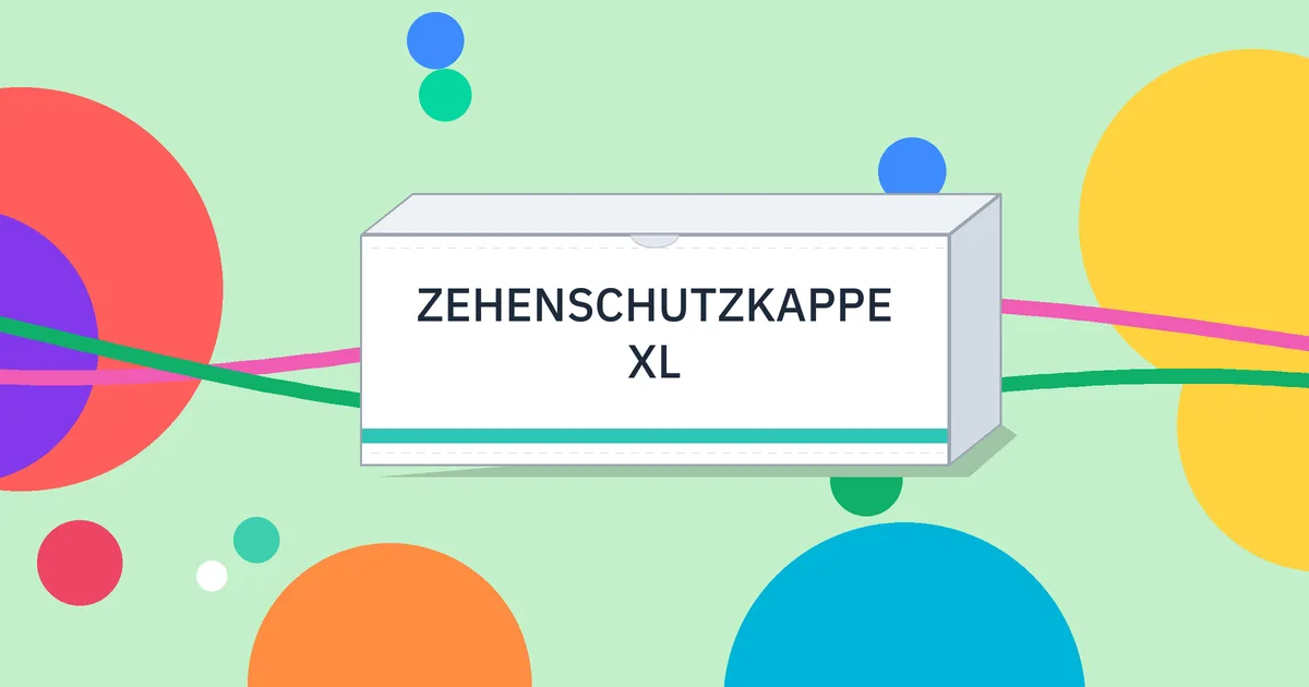 Symbolbild: Packung mit der Aufschrift ZEHENSCHUTZKAPPE XL (PZN 02773545) – Verfügbarkeit und Bezug in Apotheken in Frankfurt am Main