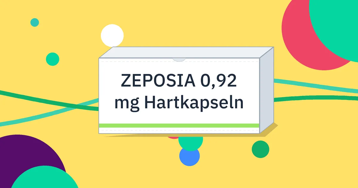 Symbolbild: Packung mit der Aufschrift ZEPOSIA 0,92 mg Hartkapseln (PZN 18295674) – Verfügbarkeit und Bezug in Apotheken in Frankfurt am Main