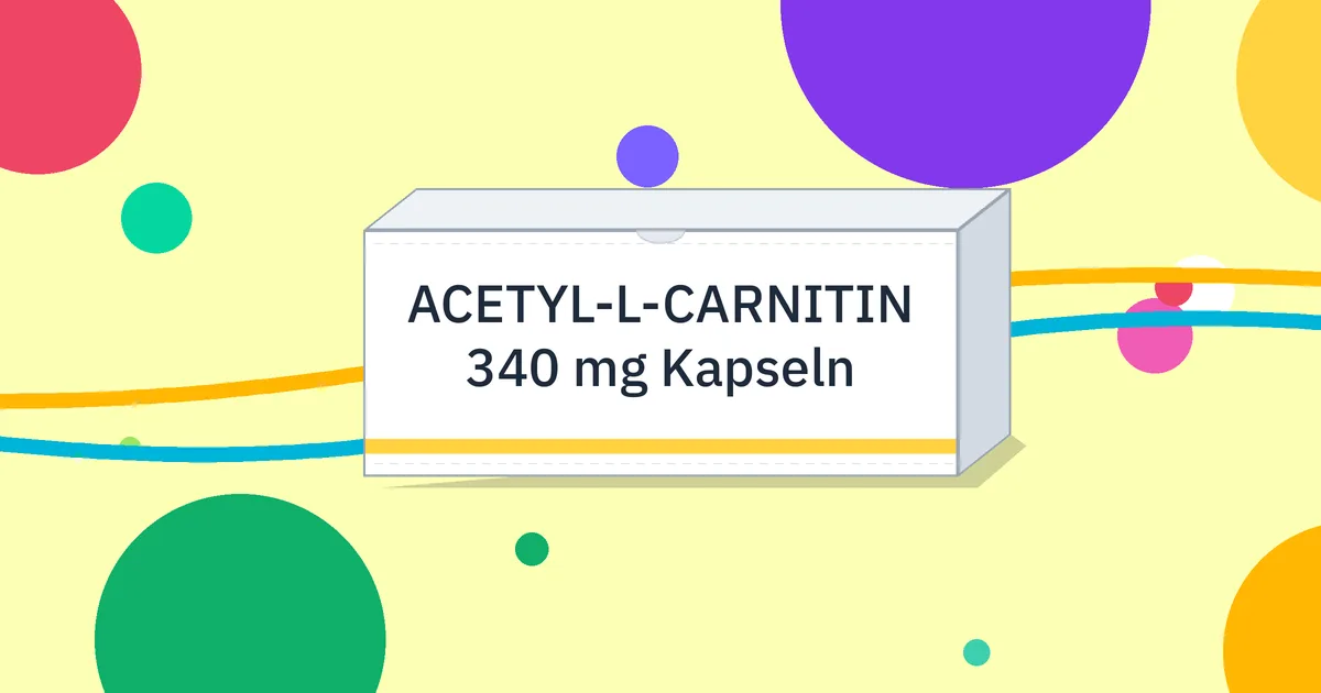 Symbolbild: Packung mit der Aufschrift ACETYL-L-CARNITIN 340 mg Kapseln (PZN 18216025) – Verfügbarkeit und Bezug in Apotheken in Frankfurt am Main
