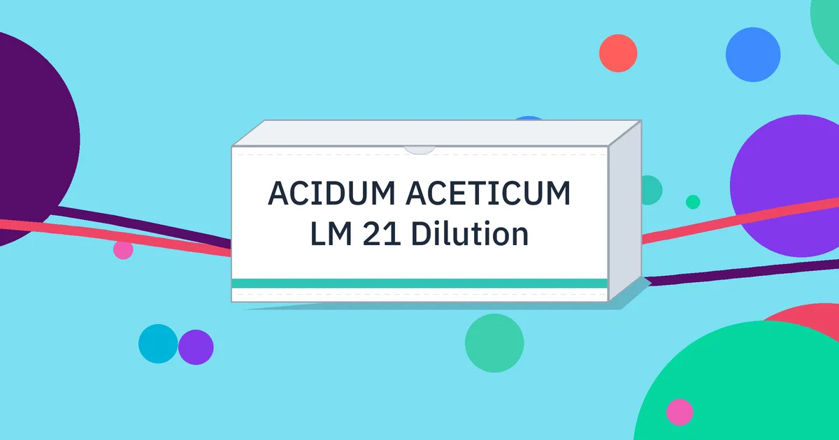 Symbolbild: Packung mit der Aufschrift ACIDUM ACETICUM LM 21 Dilution (PZN 13267199) – Verfügbarkeit und Bezug in Apotheken in Frankfurt am Main