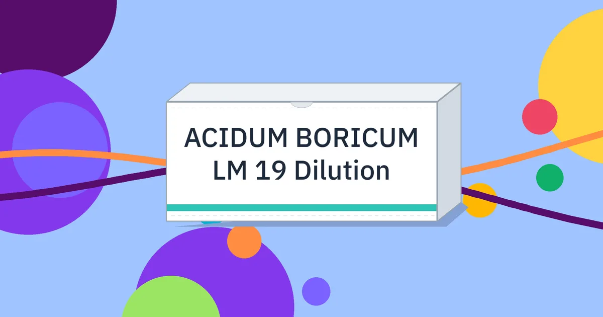 Symbolbild: Packung mit der Aufschrift ACIDUM BORICUM LM 19 Dilution (PZN 13269927) – Verfügbarkeit und Bezug in Apotheken in Frankfurt am Main