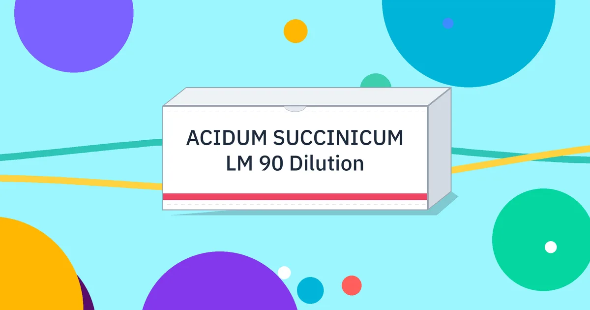 Symbolbild: Packung mit der Aufschrift ACIDUM SUCCINICUM LM 90 Dilution (PZN 13284430) – Verfügbarkeit und Bezug in Apotheken in Frankfurt am Main