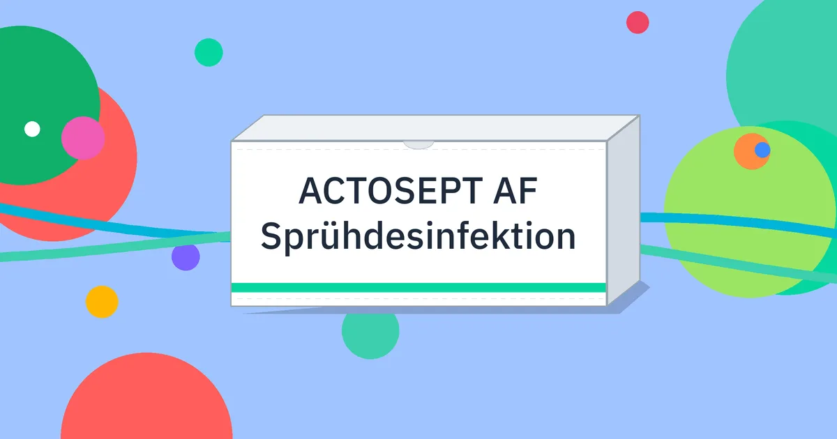 Symbolbild: Packung mit der Aufschrift ACTOSEPT AF Sprühdesinfektion (PZN 09545511) – Verfügbarkeit und Bezug in Apotheken in Frankfurt am Main
