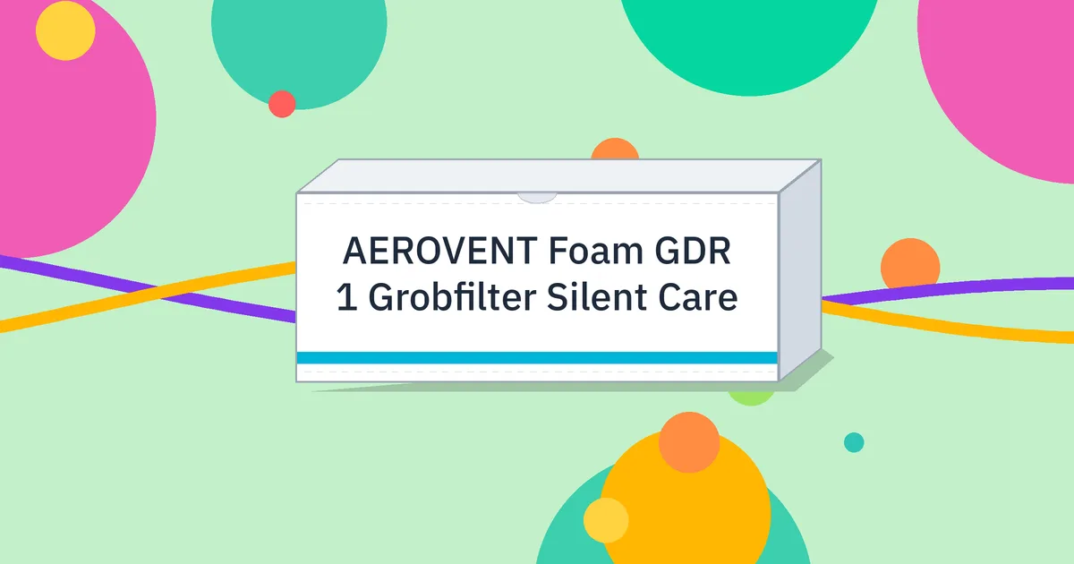 Symbolbild: Packung mit der Aufschrift AEROVENT Foam GDR 1 Grobfilter Silent Care (PZN 01076399) – Verfügbarkeit und Bezug in Apotheken in Frankfurt am Main
