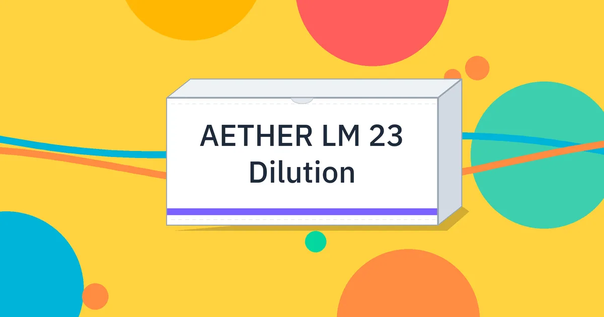 Symbolbild: Packung mit der Aufschrift AETHER LM 23 Dilution (PZN 13300399) – Verfügbarkeit und Bezug in Apotheken in Frankfurt am Main