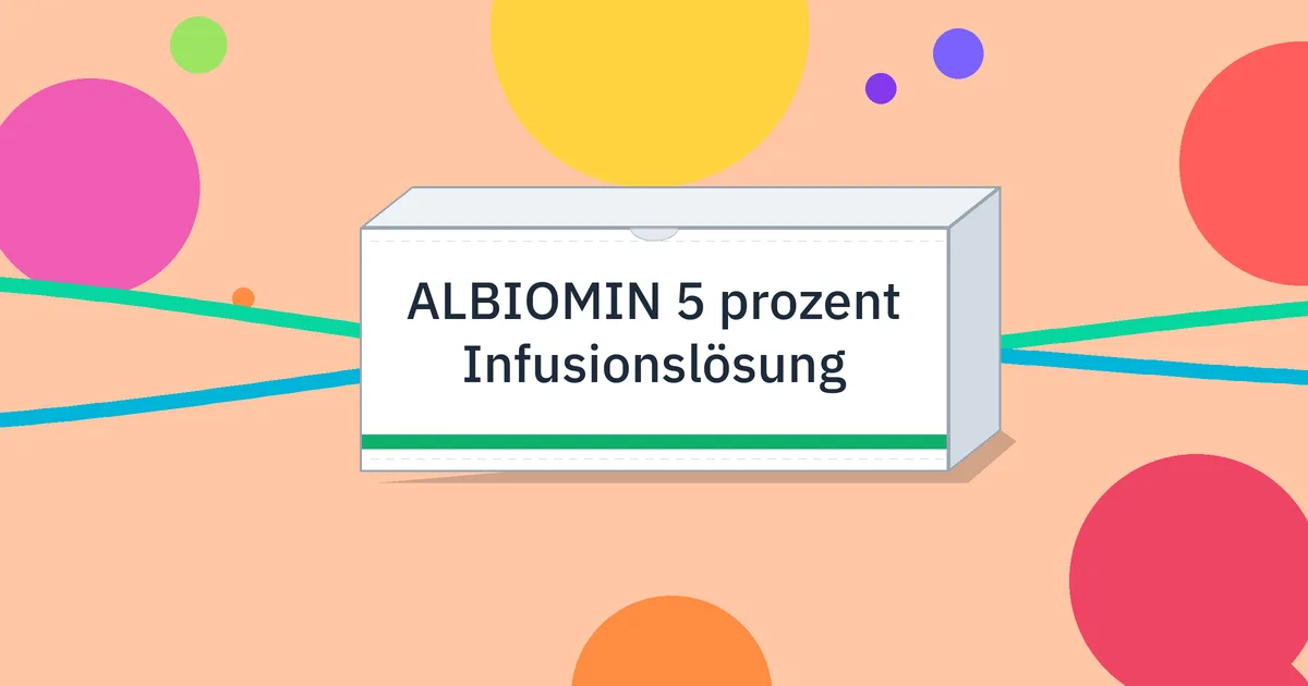 Symbolbild: Packung mit der Aufschrift ALBIOMIN 5 prozent Infusionslösung (PZN 05748536) – Verfügbarkeit und Bezug in Apotheken in Frankfurt am Main