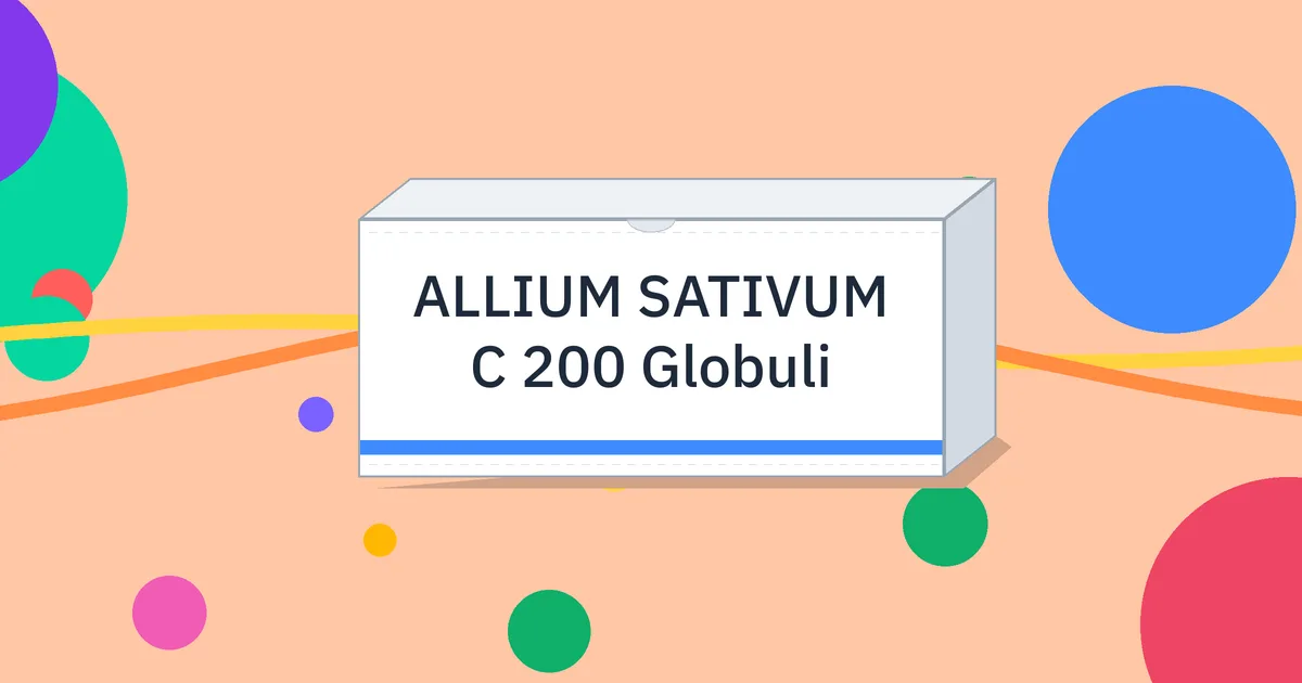 Symbolbild: Packung mit der Aufschrift ALLIUM SATIVUM C 200 Globuli (PZN 16688613) – Verfügbarkeit und Bezug in Apotheken in Frankfurt am Main