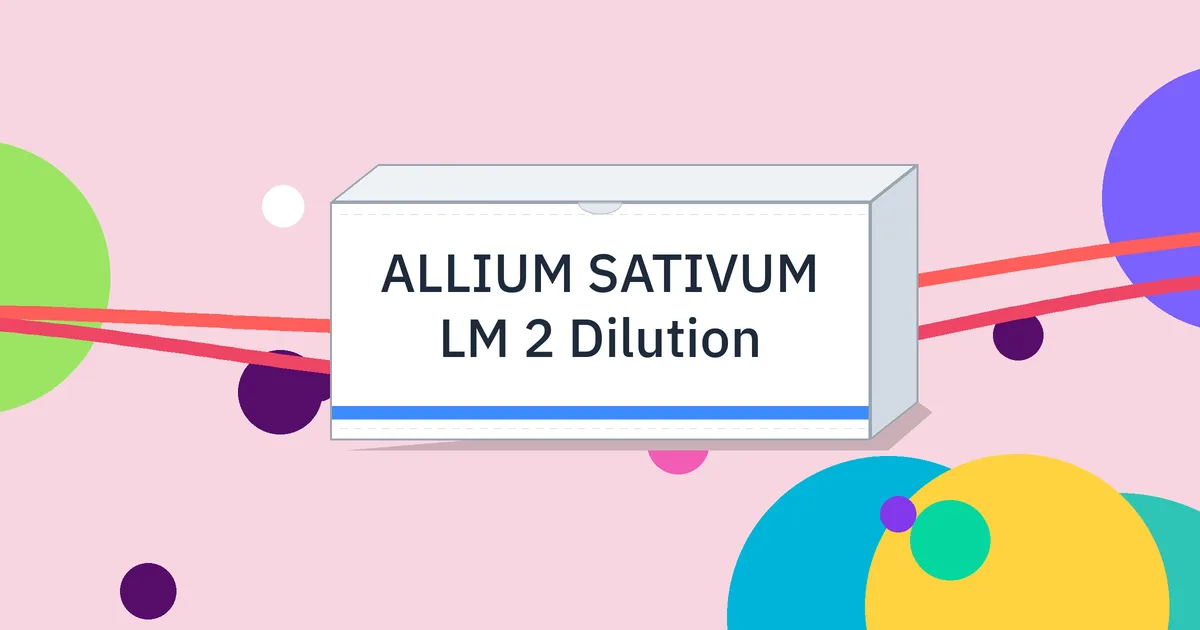 Symbolbild: Packung mit der Aufschrift ALLIUM SATIVUM LM 2 Dilution (PZN 13311428) – Verfügbarkeit und Bezug in Apotheken in Frankfurt am Main