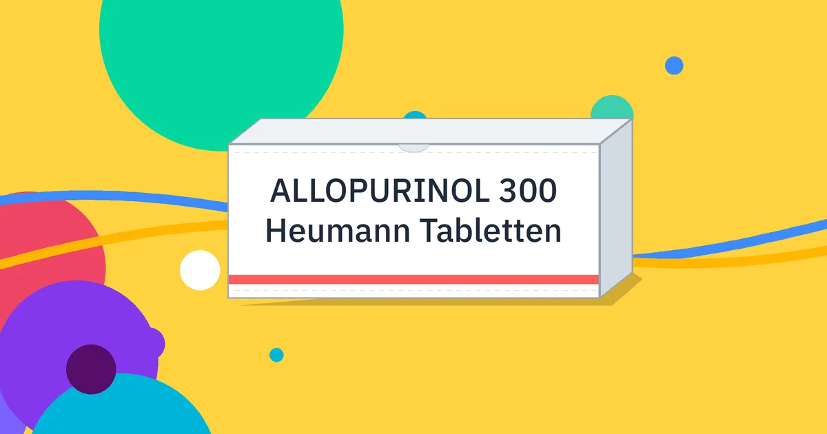 Symbolbild: Packung mit der Aufschrift ALLOPURINOL 300 Heumann Tabletten (PZN 01564911) – Verfügbarkeit und Bezug in Apotheken in Frankfurt am Main