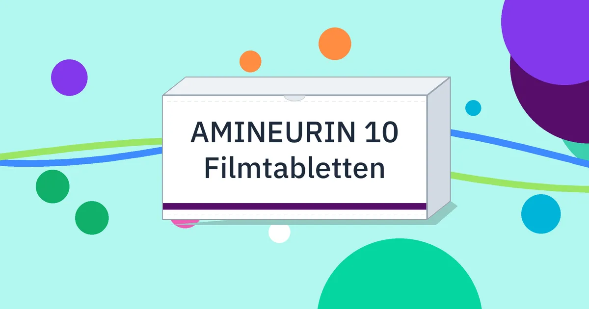 Symbolbild: Packung mit der Aufschrift AMINEURIN 10 Filmtabletten (PZN 03634314) – Verfügbarkeit und Bezug in Apotheken in Frankfurt am Main
