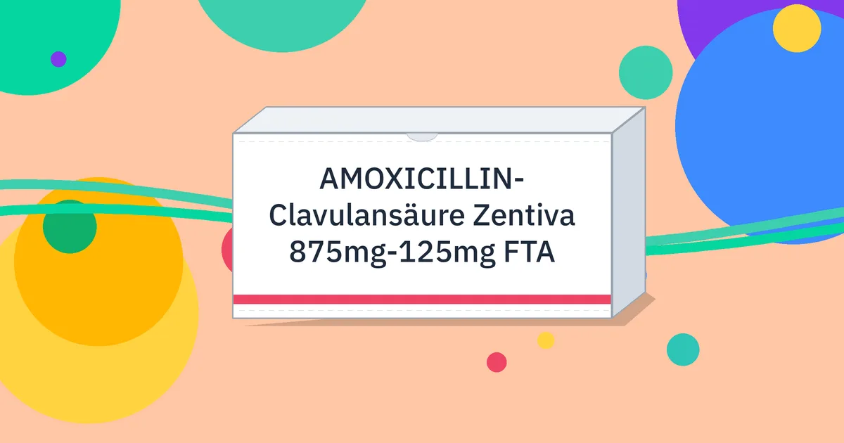 Symbolbild: Packung mit der Aufschrift AMOXICILLIN-Clavulansäure Zentiva 875mg-125mg FTA (PZN 19969927) – Verfügbarkeit und Bezug in Apotheken in Frankfurt am Main