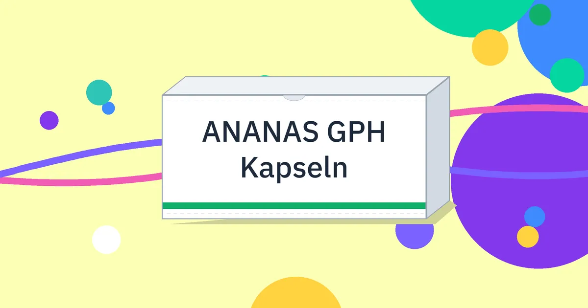 Symbolbild: Packung mit der Aufschrift ANANAS GPH Kapseln (PZN 02564712) – Verfügbarkeit und Bezug in Apotheken in Frankfurt am Main