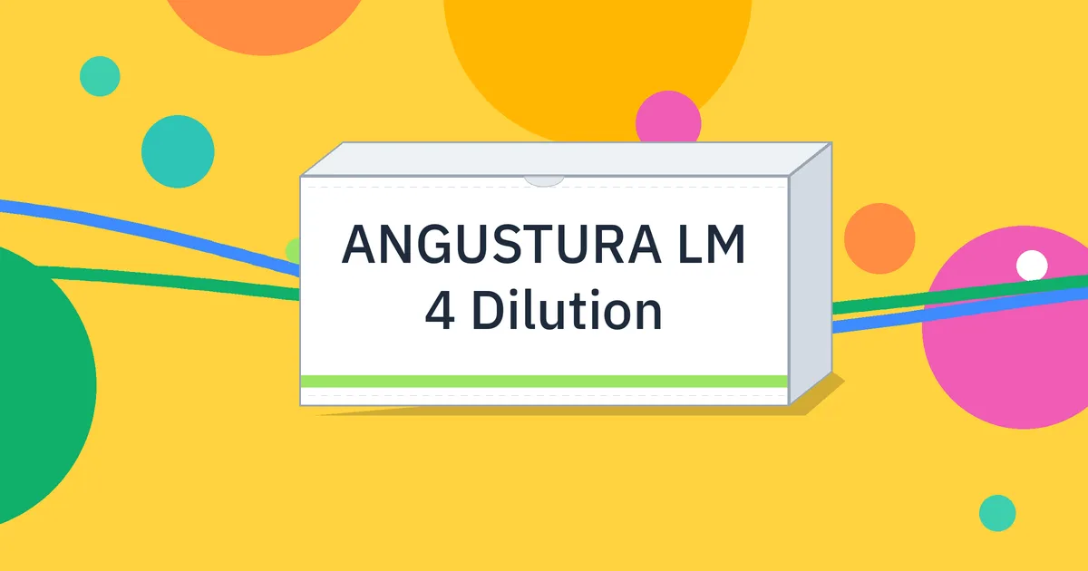 Symbolbild: Packung mit der Aufschrift ANGUSTURA LM 4 Dilution (PZN 13368351) – Verfügbarkeit und Bezug in Apotheken in Frankfurt am Main