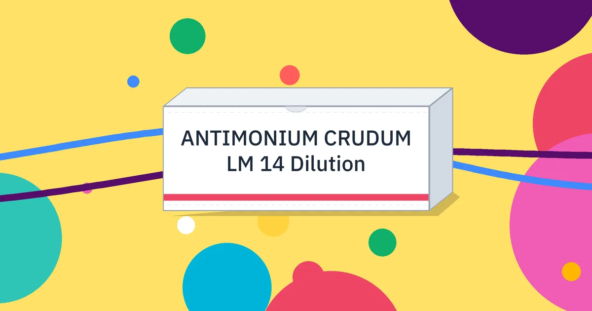 Symbolbild: Packung mit der Aufschrift ANTIMONIUM CRUDUM LM 14 Dilution (PZN 12763803) – Verfügbarkeit und Bezug in Apotheken in Frankfurt am Main