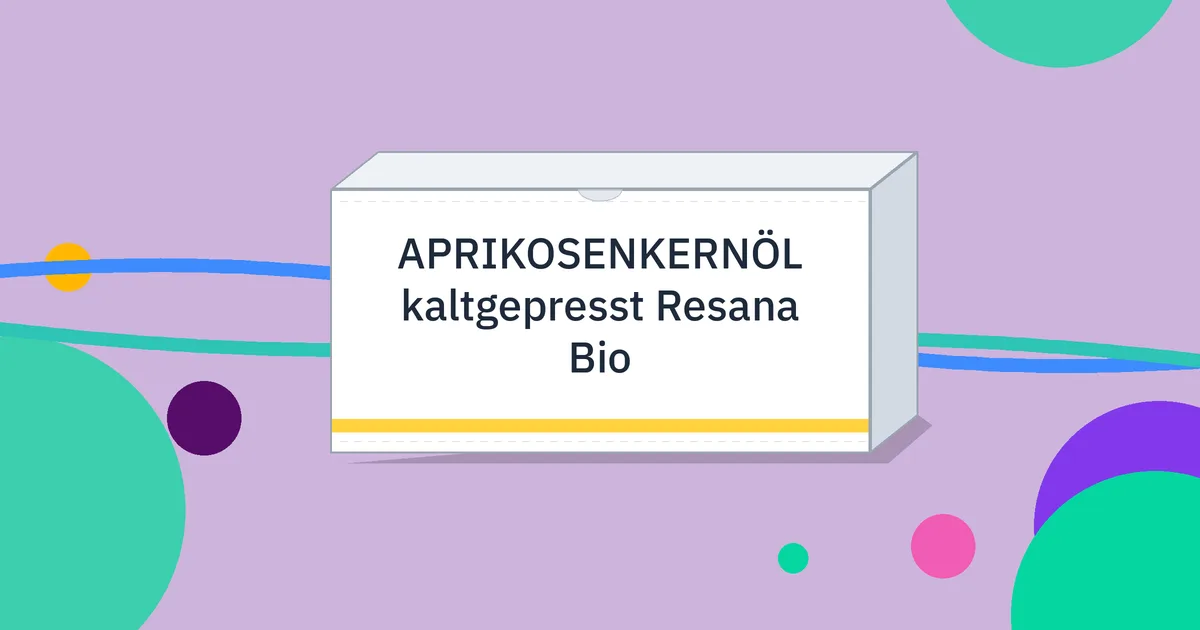Symbolbild: Packung mit der Aufschrift APRIKOSENKERNÖL kaltgepresst Resana Bio (PZN 16819222) – Verfügbarkeit und Bezug in Apotheken in Frankfurt am Main