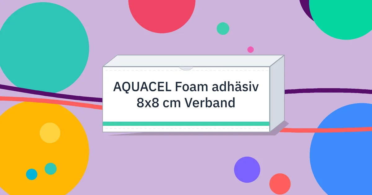 Symbolbild: Packung mit der Aufschrift AQUACEL Foam adhäsiv 8x8 cm Verband (PZN 12419626) – Verfügbarkeit und Bezug in Apotheken in Frankfurt am Main