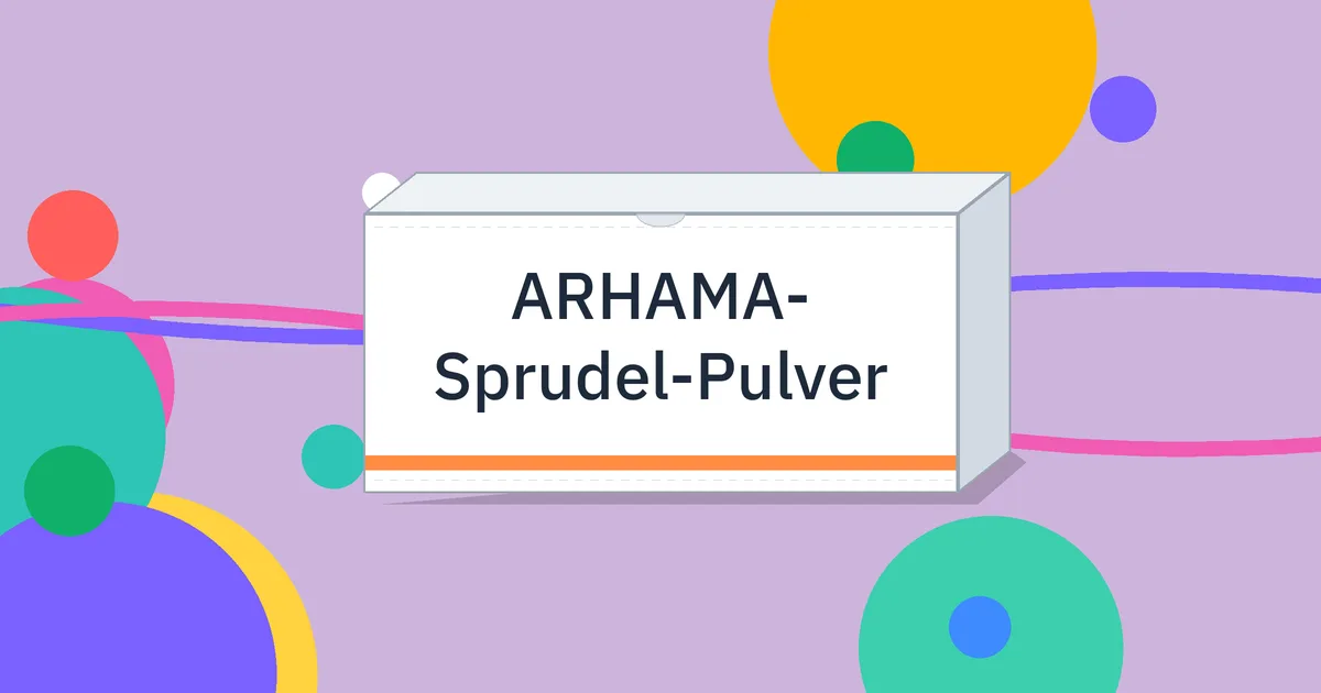 Symbolbild: Packung mit der Aufschrift ARHAMA-Sprudel-Pulver (PZN 16393786) – Verfügbarkeit und Bezug in Apotheken in Frankfurt am Main