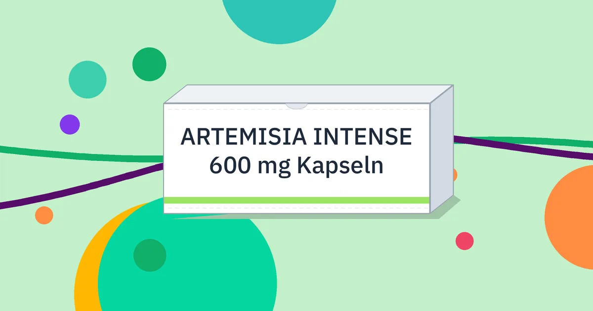 Symbolbild: Packung mit der Aufschrift ARTEMISIA INTENSE 600 mg Kapseln (PZN 18423770) – Verfügbarkeit und Bezug in Apotheken in Frankfurt am Main