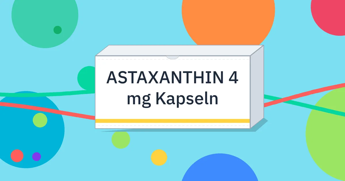 Symbolbild: Packung mit der Aufschrift ASTAXANTHIN 4 mg Kapseln (PZN 17890541) – Verfügbarkeit und Bezug in Apotheken in Frankfurt am Main