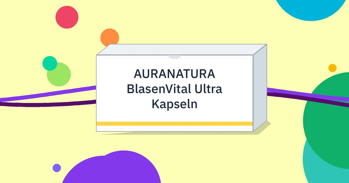 Symbolbild: Packung mit der Aufschrift AURANATURA BlasenVital Ultra Kapseln (PZN 17203730) – Verfügbarkeit und Bezug in Apotheken in Frankfurt am Main