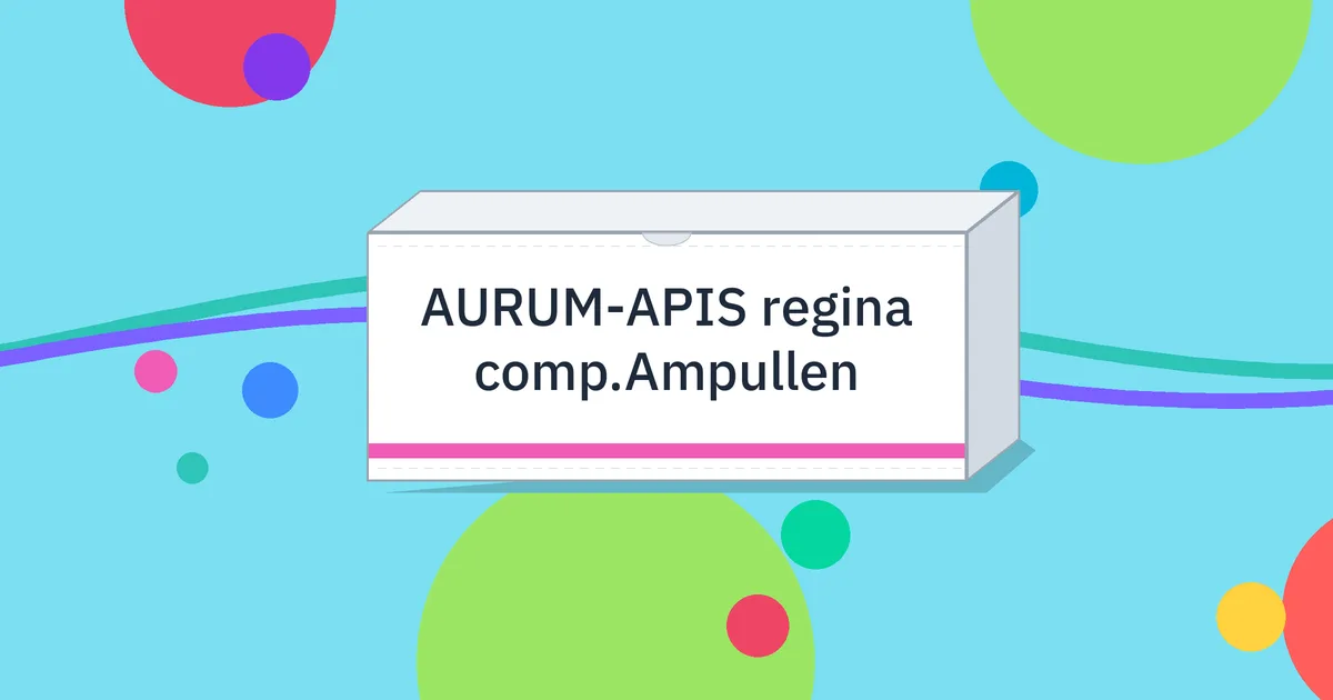 Symbolbild: Packung mit der Aufschrift AURUM-APIS regina comp.Ampullen (PZN 01750743) – Verfügbarkeit und Bezug in Apotheken in Frankfurt am Main