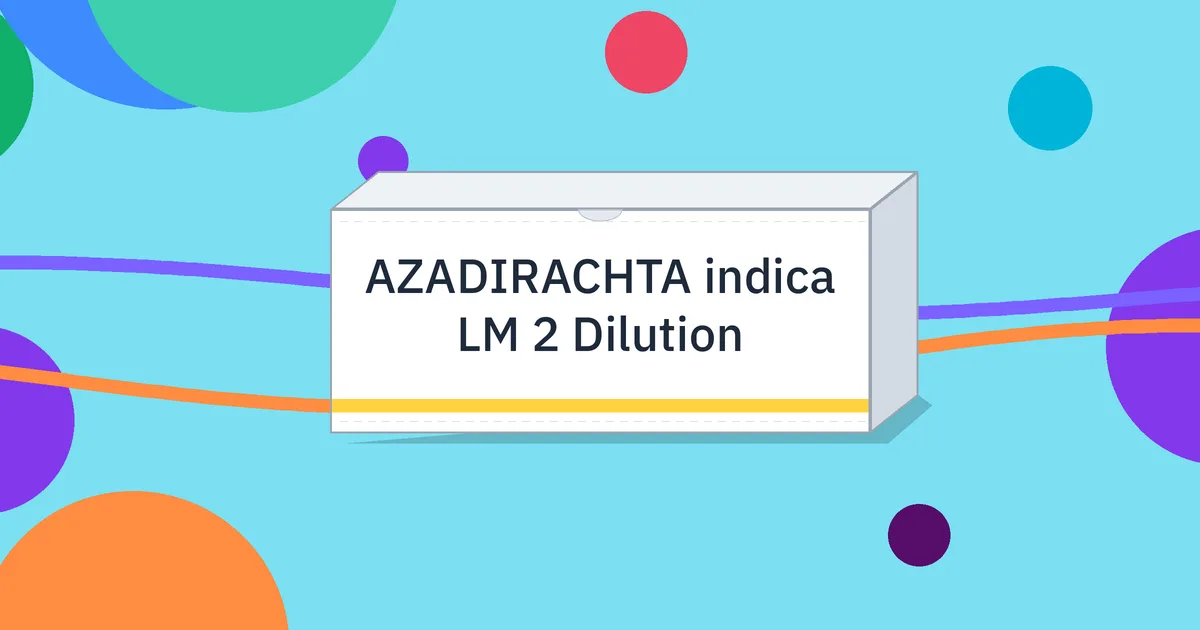 Symbolbild: Packung mit der Aufschrift AZADIRACHTA indica LM 2 Dilution (PZN 13374593) – Verfügbarkeit und Bezug in Apotheken in Frankfurt am Main