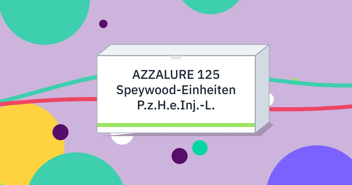 Symbolbild: Packung mit der Aufschrift AZZALURE 125 Speywood-Einheiten P.z.H.e.Inj.-L. (PZN 17312399) – Verfügbarkeit und Bezug in Apotheken in Frankfurt am Main
