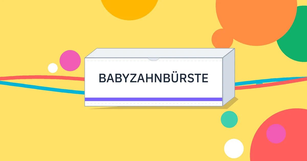 Symbolbild: Packung mit der Aufschrift BABYZAHNBÜRSTE (PZN 00256194) – Verfügbarkeit und Bezug in Apotheken in Frankfurt am Main