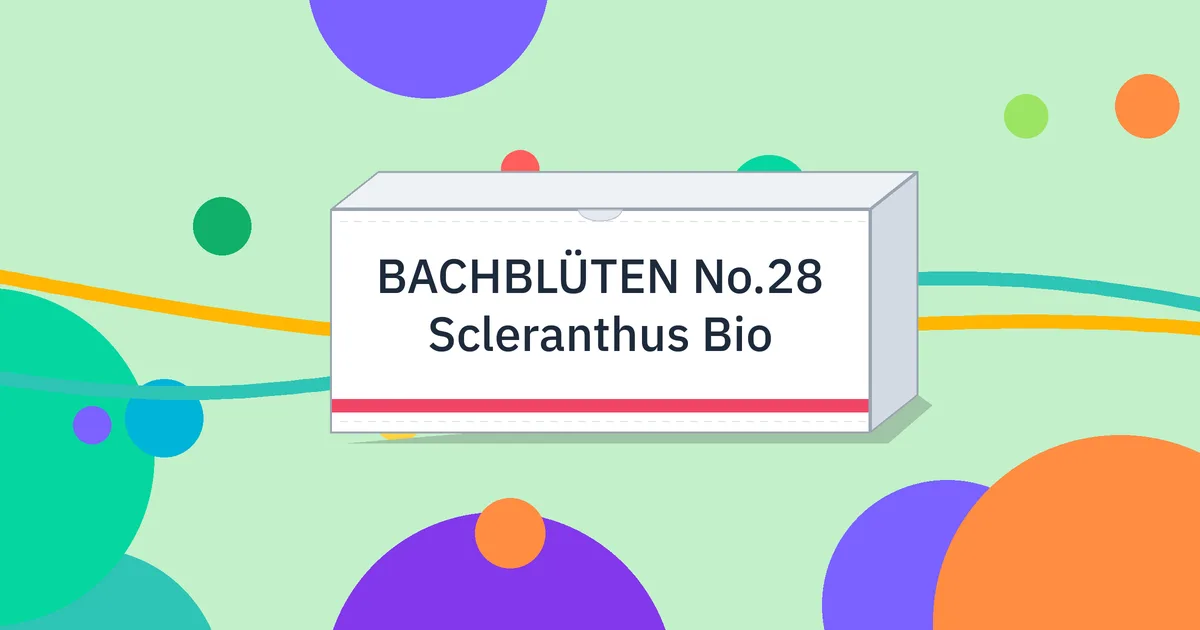 Symbolbild: Packung mit der Aufschrift BACHBLÜTEN No.28 Scleranthus Bio (PZN 10310782) – Verfügbarkeit und Bezug in Apotheken in Frankfurt am Main