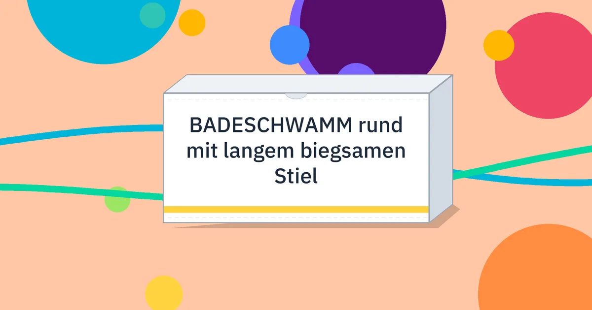Symbolbild: Packung mit der Aufschrift BADESCHWAMM rund mit langem biegsamen Stiel (PZN 03867337) – Verfügbarkeit und Bezug in Apotheken in Frankfurt am Main