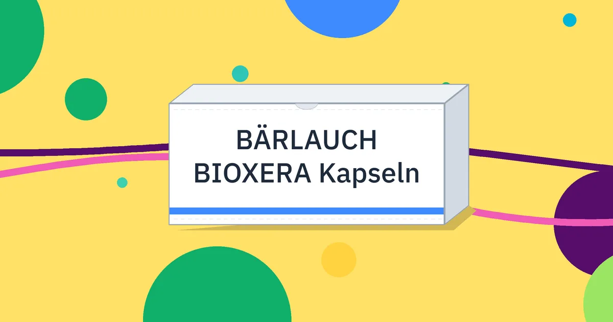 Symbolbild: Packung mit der Aufschrift BÄRLAUCH BIOXERA Kapseln (PZN 19509605) – Verfügbarkeit und Bezug in Apotheken in Frankfurt am Main