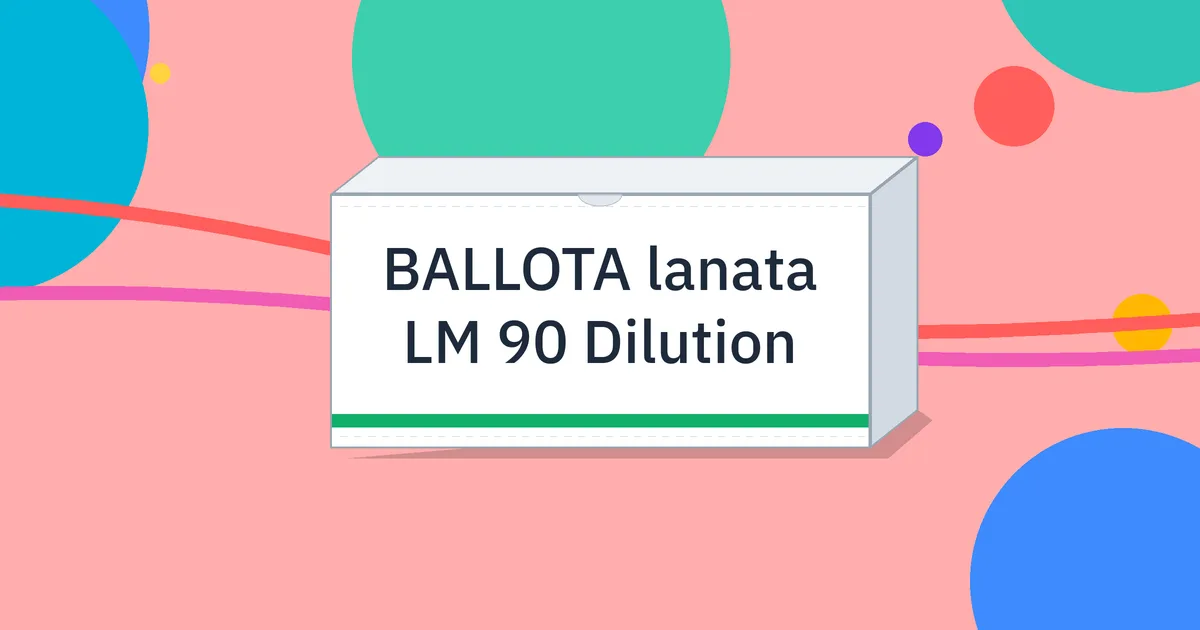 Symbolbild: Packung mit der Aufschrift BALLOTA lanata LM 90 Dilution (PZN 13374498) – Verfügbarkeit und Bezug in Apotheken in Frankfurt am Main