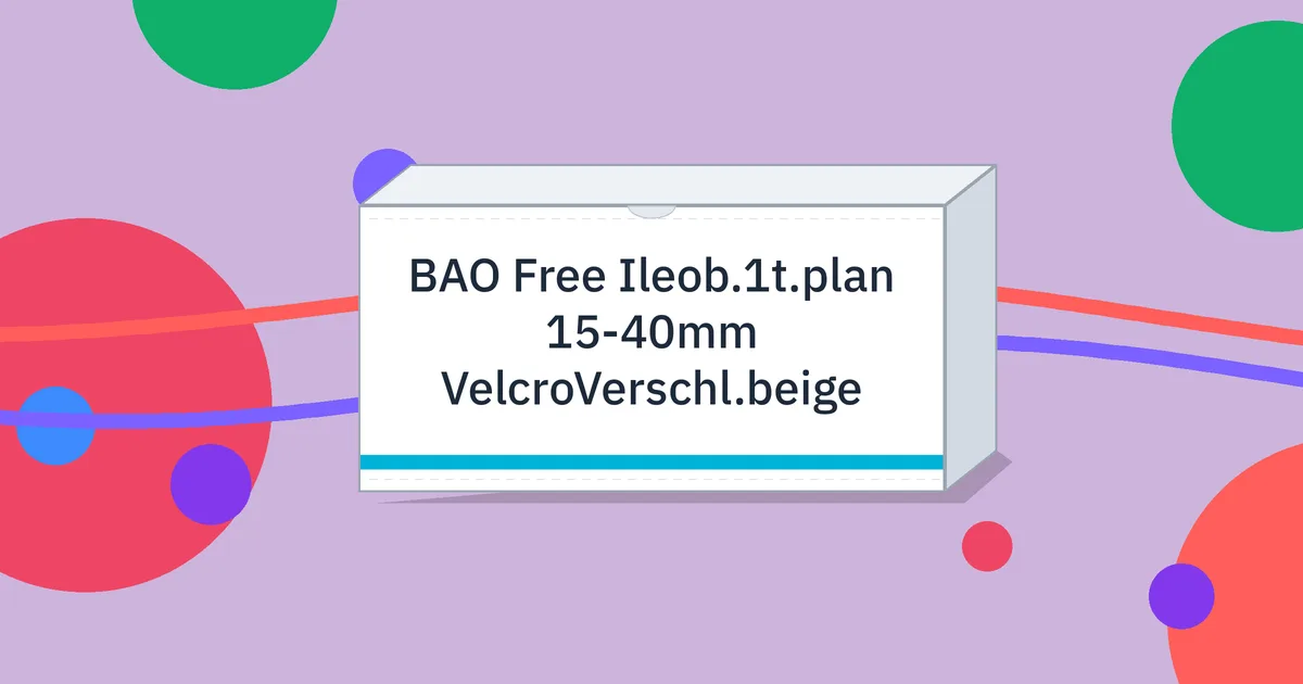 Symbolbild: Packung mit der Aufschrift BAO Free Ileob.1t.plan 15-40mm VelcroVerschl.beige (PZN 16573927) – Verfügbarkeit und Bezug in Apotheken in Frankfurt am Main