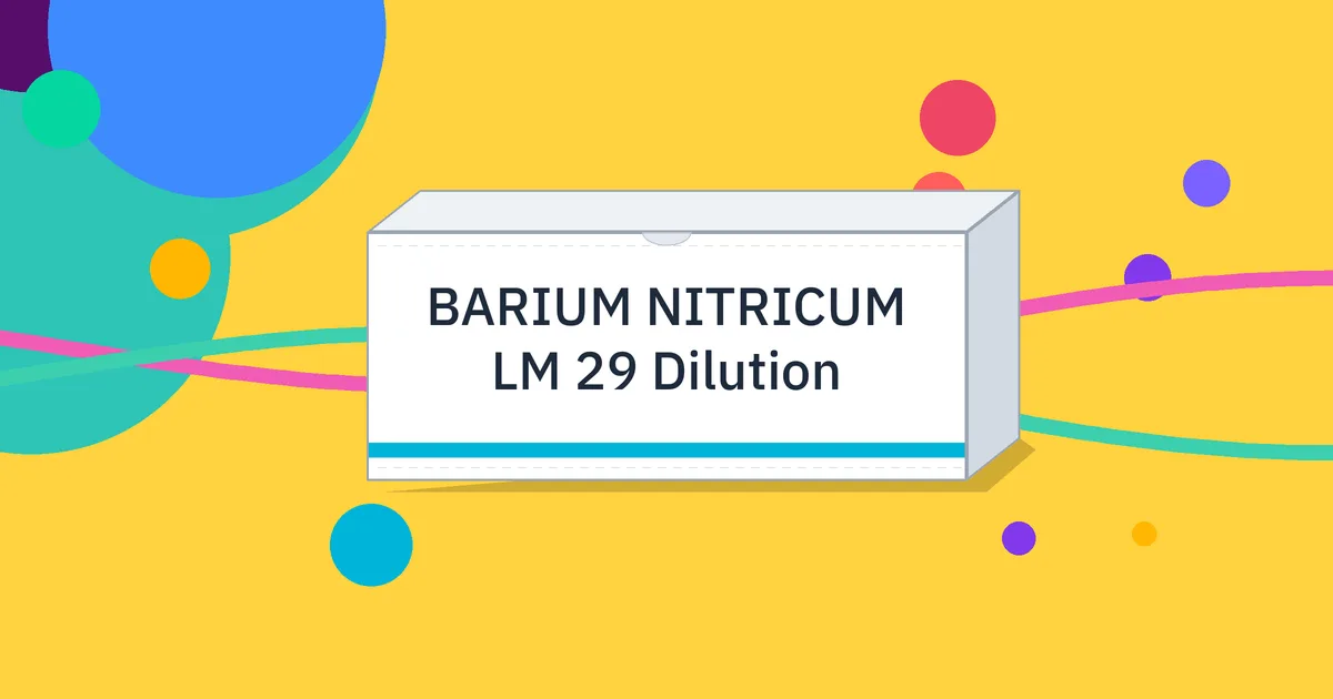 Symbolbild: Packung mit der Aufschrift BARIUM NITRICUM LM 29 Dilution (PZN 13377901) – Verfügbarkeit und Bezug in Apotheken in Frankfurt am Main