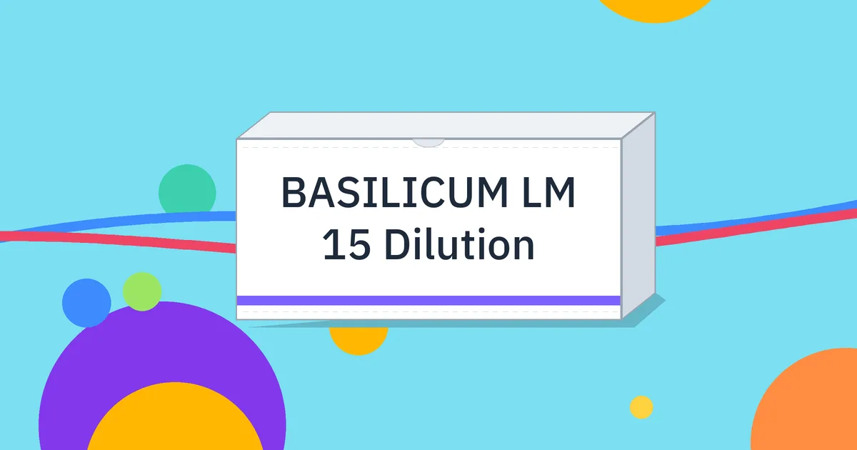 Symbolbild: Packung mit der Aufschrift BASILICUM LM 15 Dilution (PZN 12790757) – Verfügbarkeit und Bezug in Apotheken in Frankfurt am Main
