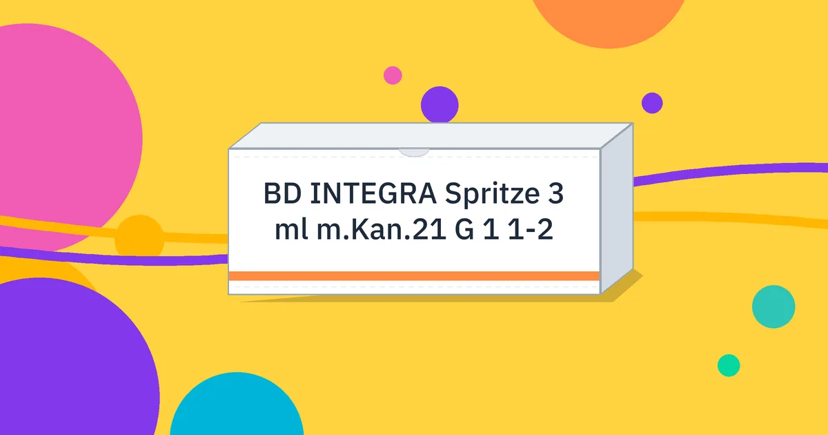 Symbolbild: Packung mit der Aufschrift BD INTEGRA Spritze 3 ml m.Kan.21 G 1 1-2 (PZN 02326705) – Verfügbarkeit und Bezug in Apotheken in Frankfurt am Main