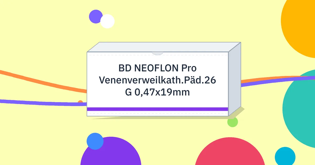 Symbolbild: Packung mit der Aufschrift BD NEOFLON Pro Venenverweilkath.Päd.26 G 0,47x19mm (PZN 18272816) – Verfügbarkeit und Bezug in Apotheken in Frankfurt am Main