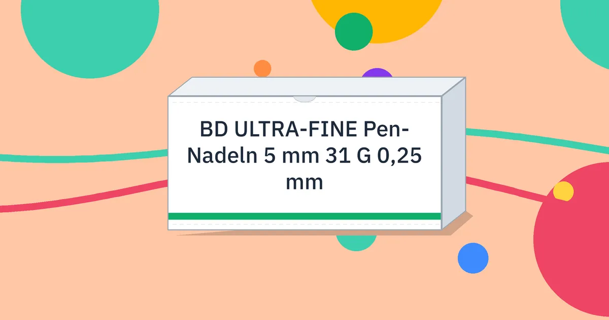 Symbolbild: Packung mit der Aufschrift BD ULTRA-FINE Pen-Nadeln 5 mm 31 G 0,25 mm (PZN 16328435) – Verfügbarkeit und Bezug in Apotheken in Frankfurt am Main