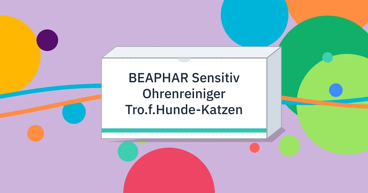 Symbolbild: Packung mit der Aufschrift BEAPHAR Sensitiv Ohrenreiniger Tro.f.Hunde-Katzen (PZN 16195833) – Verfügbarkeit und Bezug in Apotheken in Frankfurt am Main