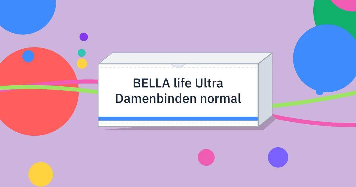 Symbolbild: Packung mit der Aufschrift BELLA life Ultra Damenbinden normal (PZN 20099354) – Verfügbarkeit und Bezug in Apotheken in Frankfurt am Main