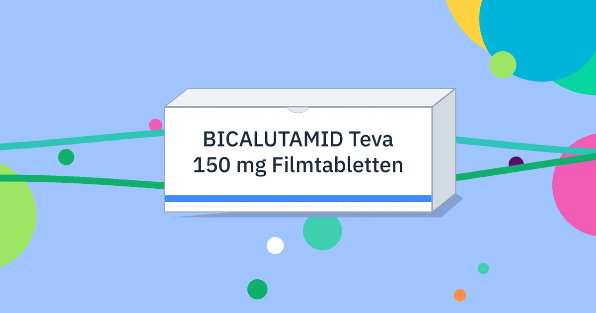 Symbolbild: Packung mit der Aufschrift BICALUTAMID Teva 150 mg Filmtabletten (PZN 18880065) – Verfügbarkeit und Bezug in Apotheken in Frankfurt am Main