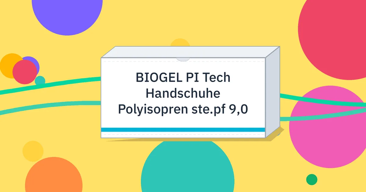 Symbolbild: Packung mit der Aufschrift BIOGEL PI Tech Handschuhe Polyisopren ste.pf 9,0 (PZN 20866670) – Verfügbarkeit und Bezug in Apotheken in Frankfurt am Main
