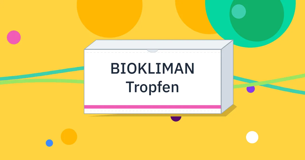 Symbolbild: Packung mit der Aufschrift BIOKLIMAN Tropfen (PZN 06325708) – Verfügbarkeit und Bezug in Apotheken in Frankfurt am Main